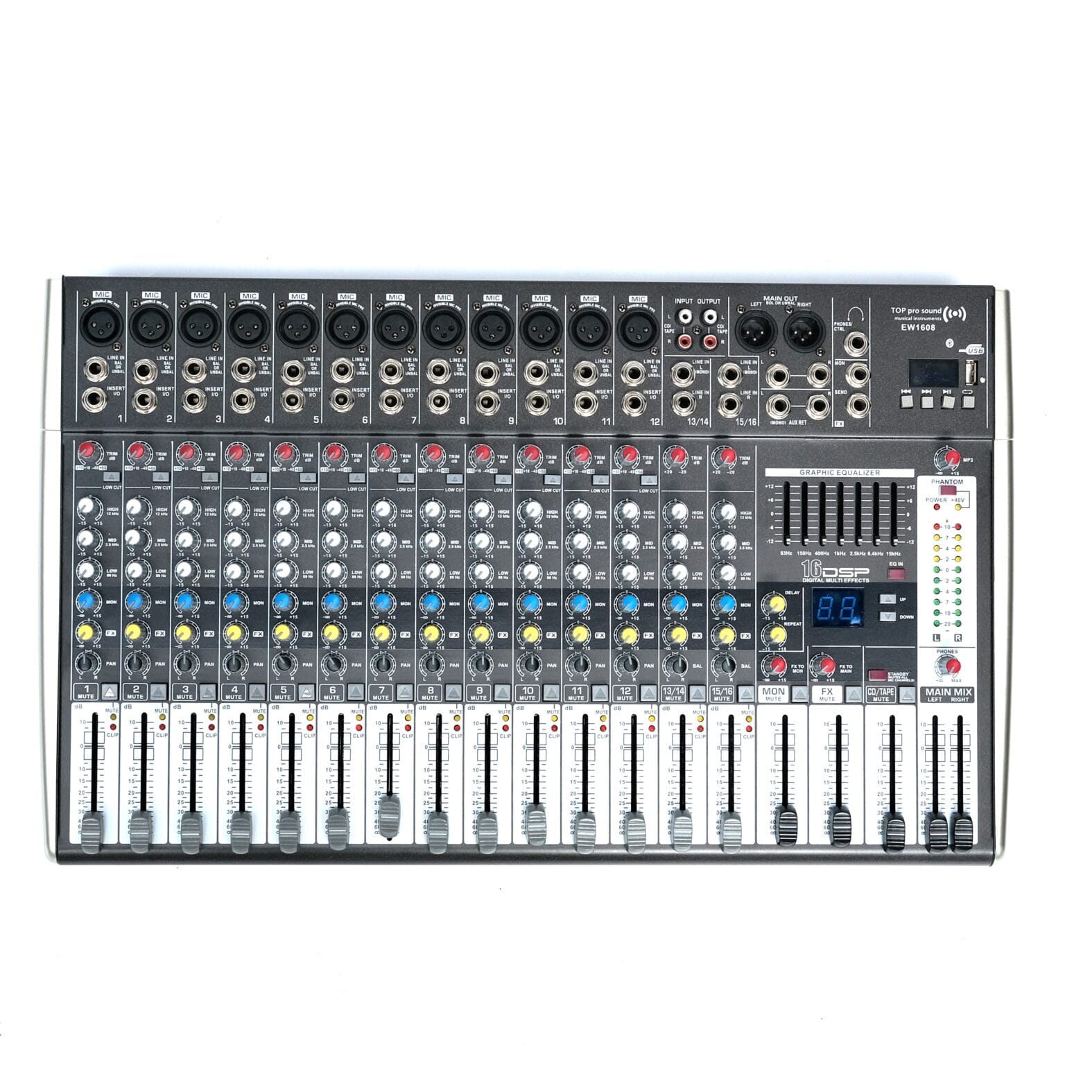 BUY TOP PRO EW1608 DSP ECHO MIXER 16 CHANNEL CONSOLE