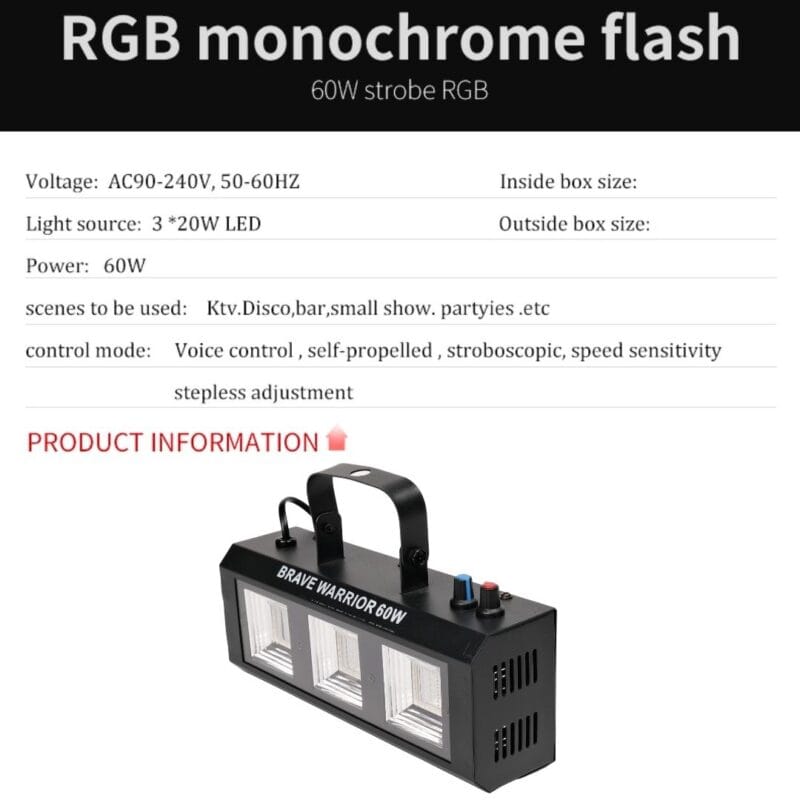 TOP PRO 60W RGB MINI LED STROBE LIGHT