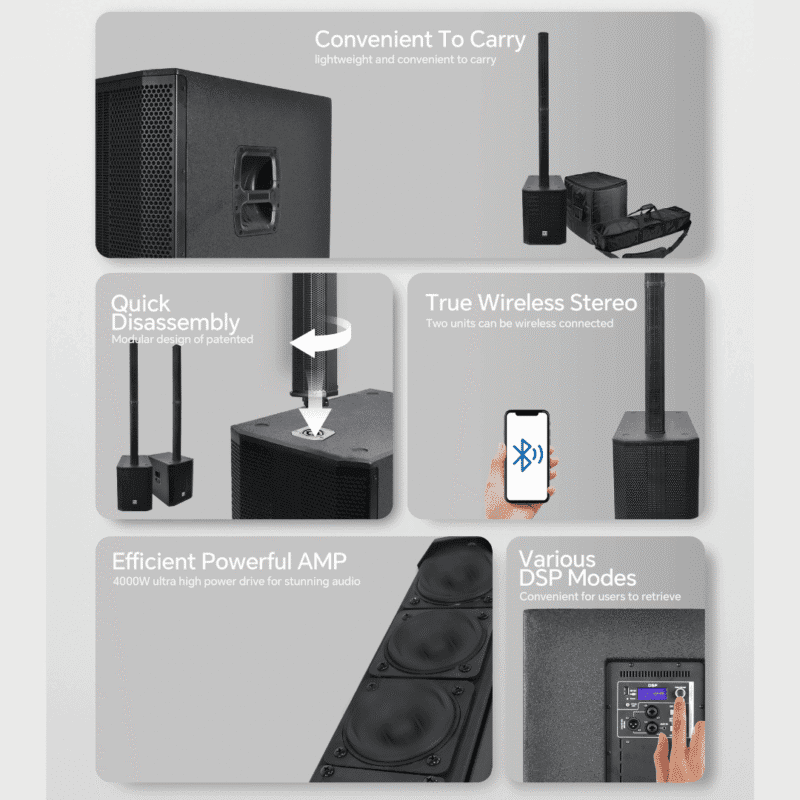 TOP PRO AC35G Professional Active Column Speaker - TOP PRO SOUND